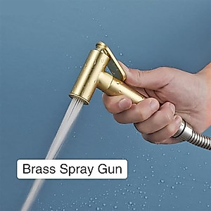 JZRYQJGJ Brass Bidet Faucet Gold Toilet Faucet Handheld Toilet Bidet Sprayer Hygienic Shower Cold Water Mixer Shower Head (Color : A5090)
