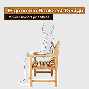 OTSUN Garden Bench Outdoor Bench, A-Grade Teak Bench for Front Porch with Curved Backrest and Arch Armrest, Yard Benches for Outdoor Indoor, and Patio, 48" Lx26 Wx36 H, 100% Teak Wood