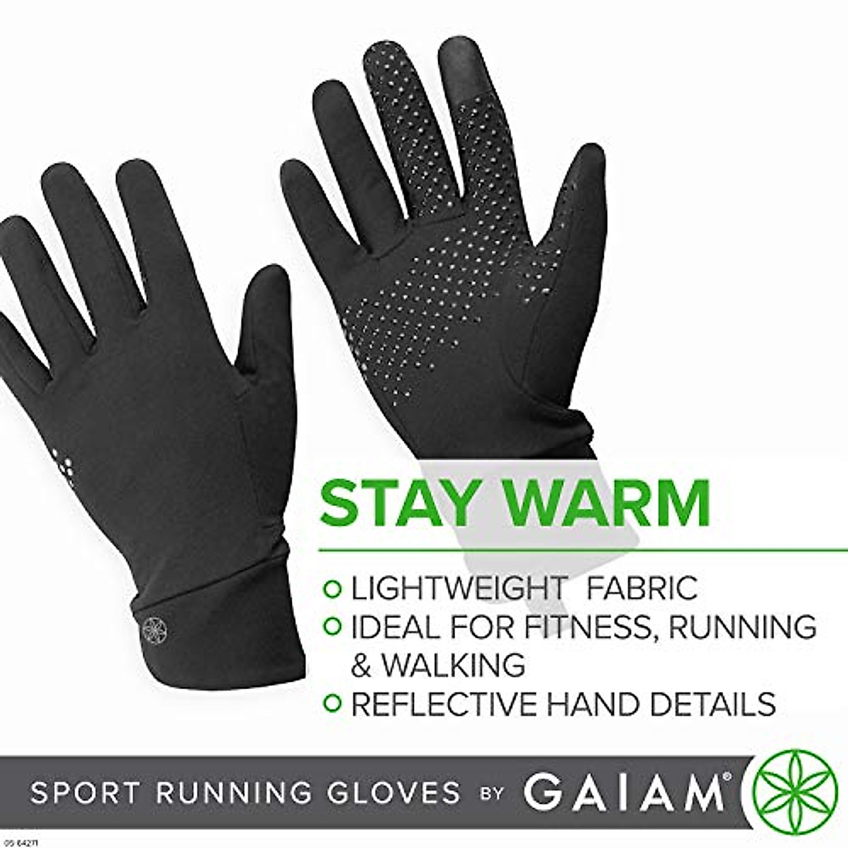Gaiam Running Gloves Womens Sports Touchscreen Compatible - Warm Winter Running Gear for Women - Walking, Running, Hiking, Biking/Cycling, Workout, Exercise/Fitness (S/M)