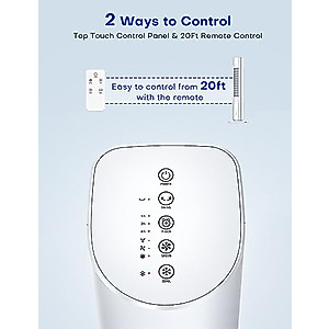 TEMEIKE 3-IN-1 Evaporative Air Cooler, 35'' Windowless Tower Air Conditioner Portable for Room with Remote, 60° Oscillation, 7H Timer Swamp Cooler, 4 Ice Packs, Evaporative Cooler for Home Bedroom