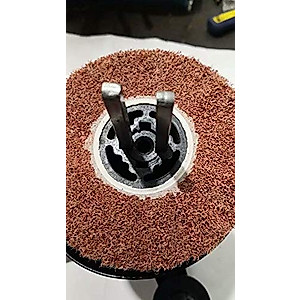 Set of 4 Pieces Non-woven Abrasive Flap Wheel P60 P120 P180 P400 fits metabo burnisher Hand Held burnishing machine also fit 5/8"-11 Thread grinder polisher (grinder collar between 41-48 MM)