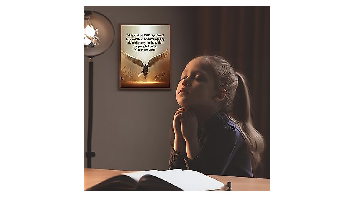 The Battle Is Not Yours Christian Wall Decor Angel Motivational Art