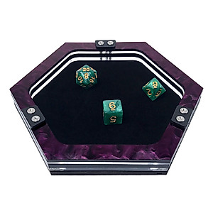 C4Labs Colour Lux Mini Hexagon Dice Tray and Dice Tower (Symphony Violet - Dice Tray only)