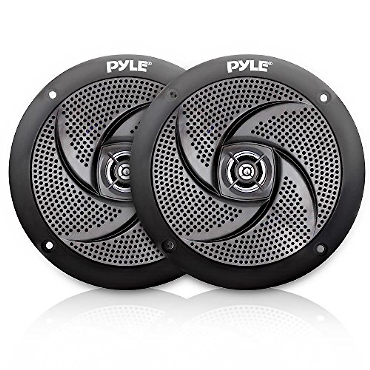 Pyle Marine Speakers - 5.25" Inch Low Profile Slim Style Waterproof Wakeboard Tower and Weather Resistant & Bluetooth Marine Receiver Stereo - 12v Single DIN Style Boat in Dash Radio Receiver
