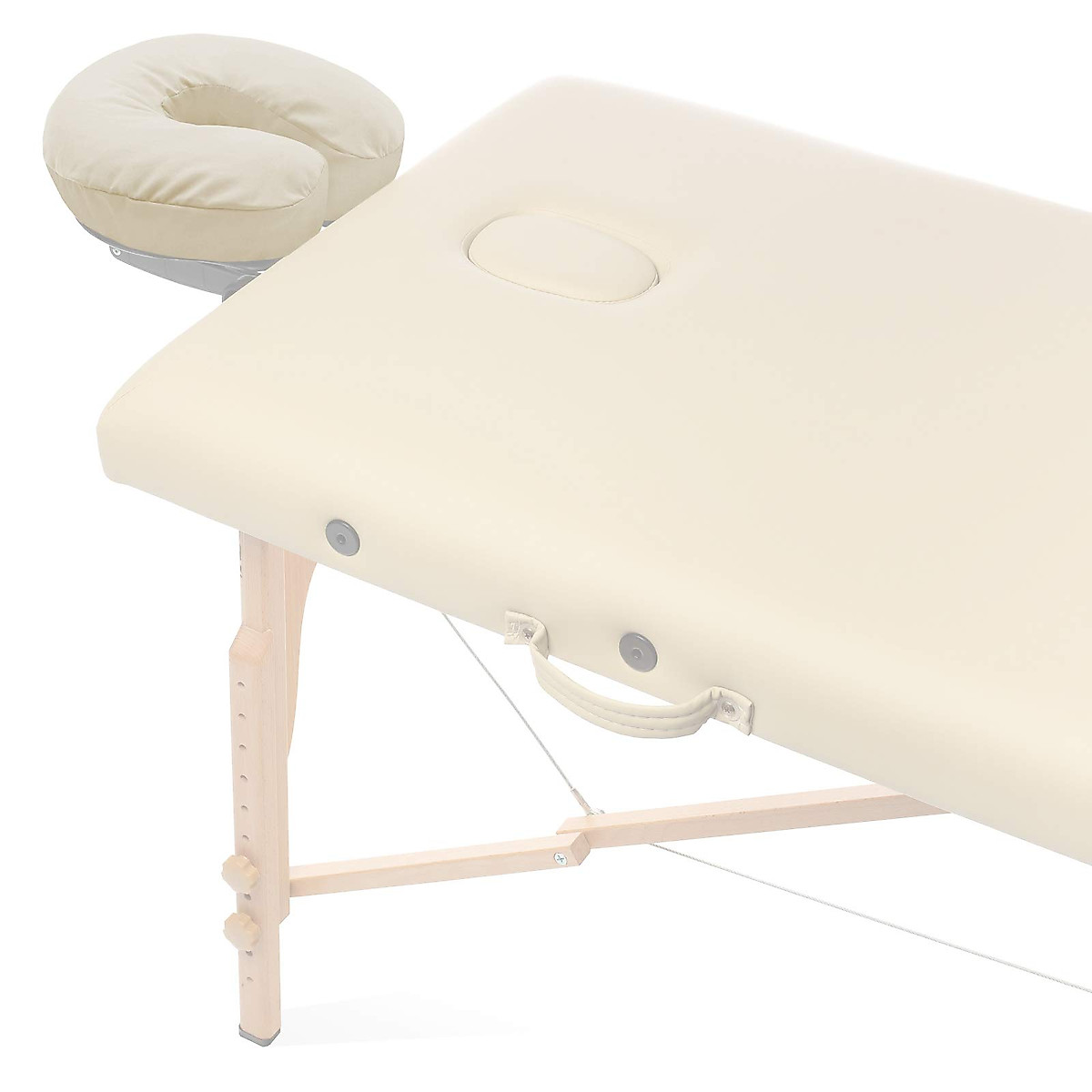 Saloniture 4-Pack Premium Microfiber Face Cradle Covers - Ultra Soft Fitted Massage Table Cradle Cover - Natural