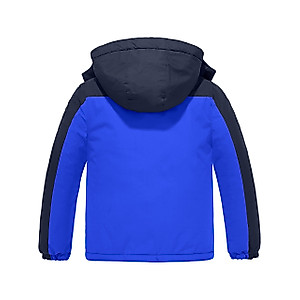 ZSHOW Boys' Ski Jacket Waterproof Thick Winter Snow Coat with Detachable Hood(Blue,14-16)