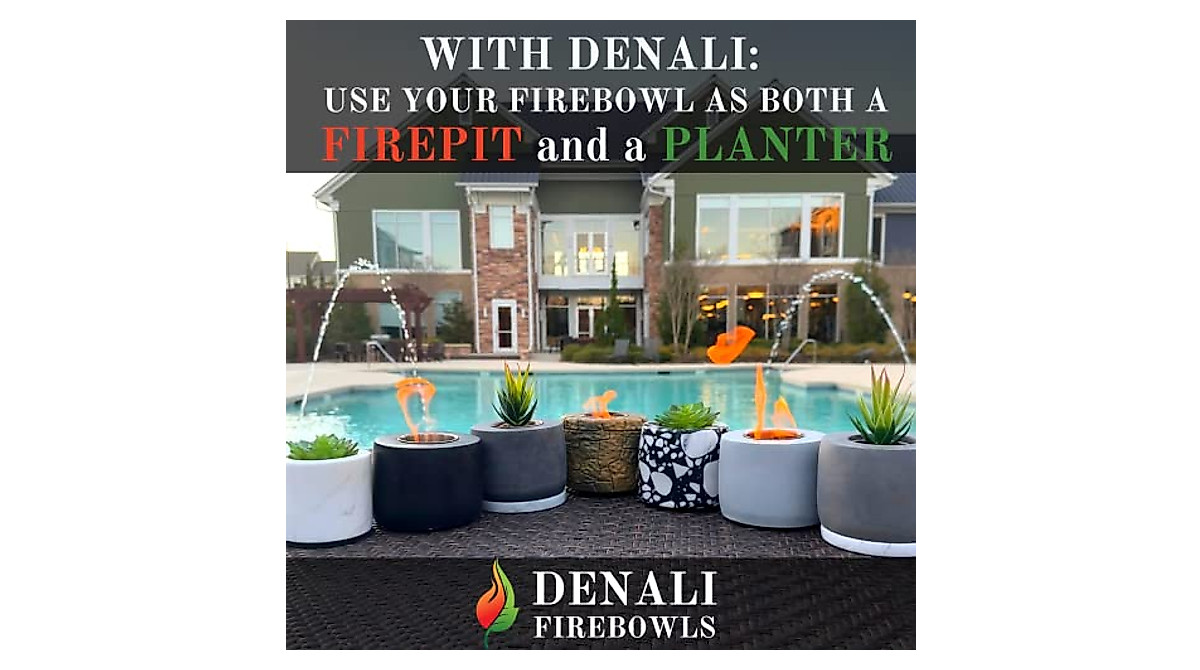 Denali Firebowls Tabletop Firepit for S'mores & Plants | Midnight Black