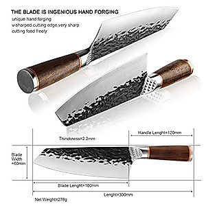 DRAGON RIOT Kiritsuke Chef Knives Carbon Steel Bunka Knife Forged Japanese Butcher Cleaver Kitchen for Home and Restaurant