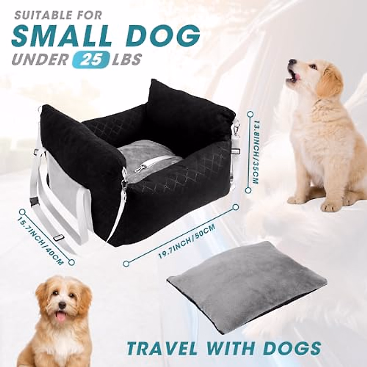 fophop Large Dog Car Seat for Large Medium Dogs,Washable Big Dog Bed Sofa Travel Seat,Fits Cars Trucks