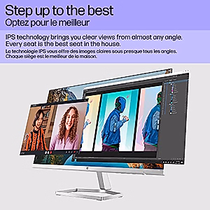 HP 24-inch FHD Monitor with AMD FreeSync Technology (2021 Model, M24fw),Silver, 15.62"D x 21.09"W x 6.97"H