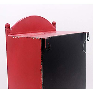 Funerom Vintage Wall Mounted Post Box Metal Mailbox 9 x 5.5 x 14.6 Inches, Rustic Red