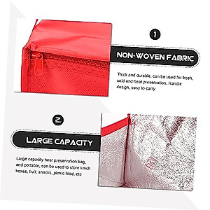 INOOMP Insulation Bags Zip Ties Outdoor Thermal Insulation Bag Insulated Bags for Shopping Insulated Grocery Bags Food Packing Bag Non-woven Fabric Zipper Insulated Delivery Pouch