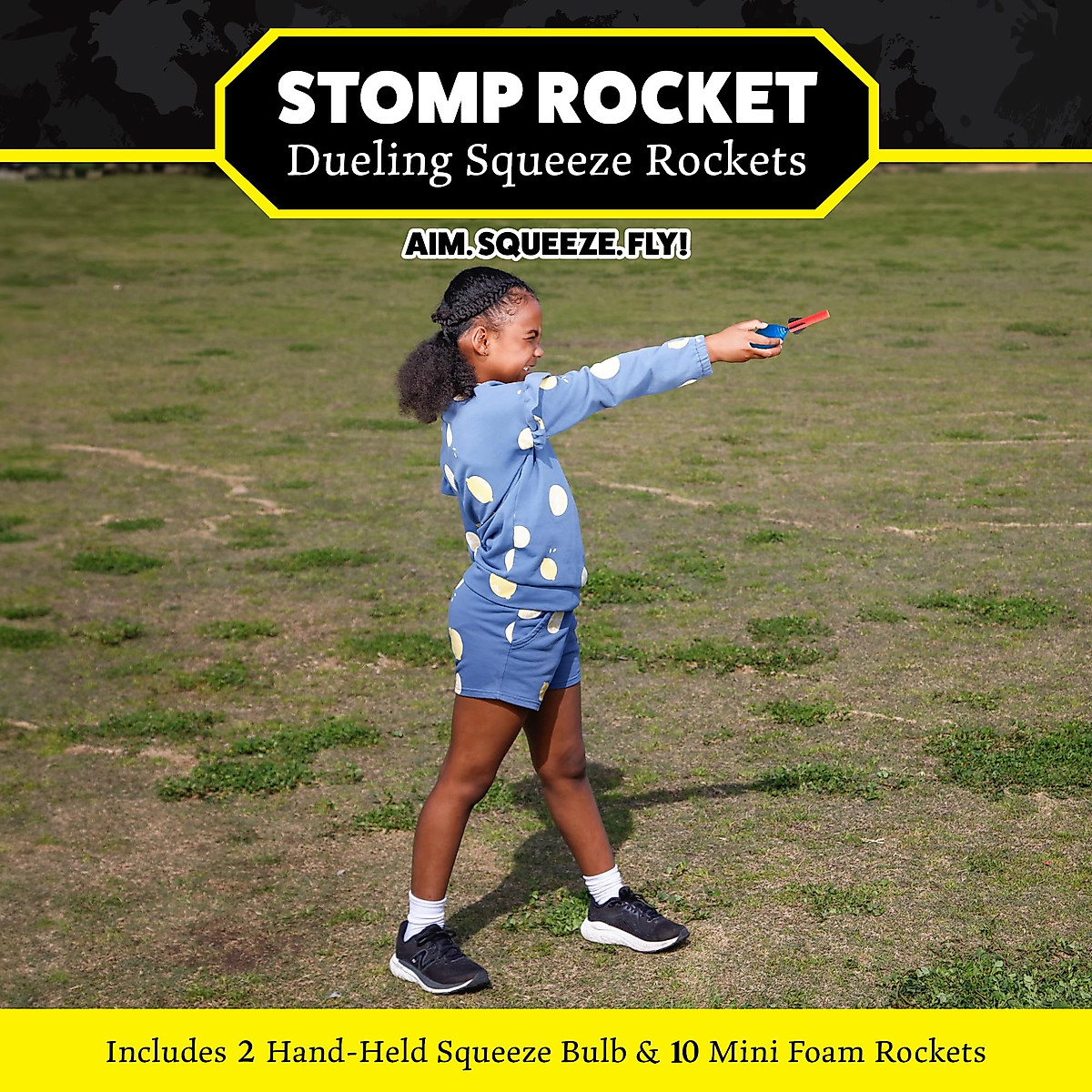 Stomp Rocket The Original Squeeze Rocket, 10 Rockets - Soft Foam Rocket Launcher STEM Gift for Boys & Girls - Ages 4 & Up - Fun Backyard & Outdoor Kids Toys Gifts for Boys & Girls