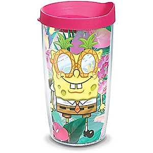Tervis Made in USA Double Walled Nickelodeon - SpongeBob SquarePants Insulated Tumbler Cup Keeps Drinks Cold & Hot, 16oz, Tropical