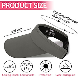 Meilzer Men/Women's Visor for Sun Protection UPF50+ Superlite Sport Hats Adjustable Empty Top Baseball Cap for Golf, Running, and Outdoor Activities Wide Brim Cap (White)