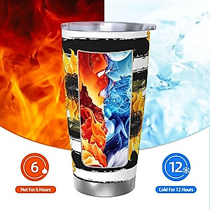 AYCZN Watercolor Sunflower Floral 20 OZ Tumbler Stainless Steel Travel Coffee Mug, Flower Floral Insulated Water Bottle with Lid Leakproof Thermal Cup