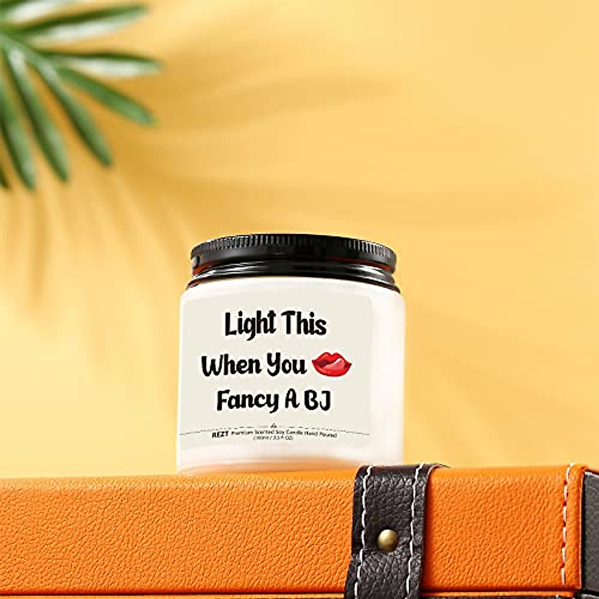 REZT Naughty Candle Gifts for Boyfriend Husband, Light This When You Fancy a BJ Funny Dating Gifts Ideas for Him, Anniversary, Birthday, Valentine’s Day (Lavender,Tiny 3.5oz)