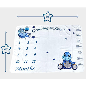 Cozy Bump Dinosaur nursery decor Baby Blanket That’s a Baby Milestone Blanket - Dinosaur milestone blanket