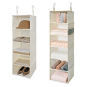 GRANNY SAYS Bundle of 1-Pack Shelf Organizer for Closet & 1-Pack Closet Hanging Storage Shelves
