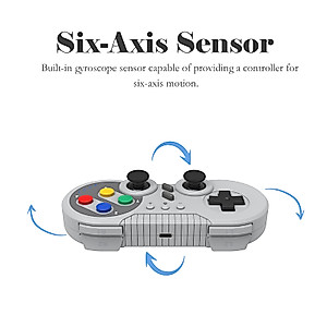 Cenxaki Switch Controller for Nintendo Switch, Wireless Switch Gamepad Compatiable for NS/Switch OLED/Windows PC Classic SNES Style Controller with Motion Control/Vibration/Turbo/Wakeup - Gray