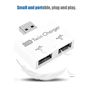 Bewinner USB2.0 Hub, Aluminum Alloy + PC Small/Portable/Rugged//Transparent Connection Adapter Converter Separator with Two USB Ports-Connected