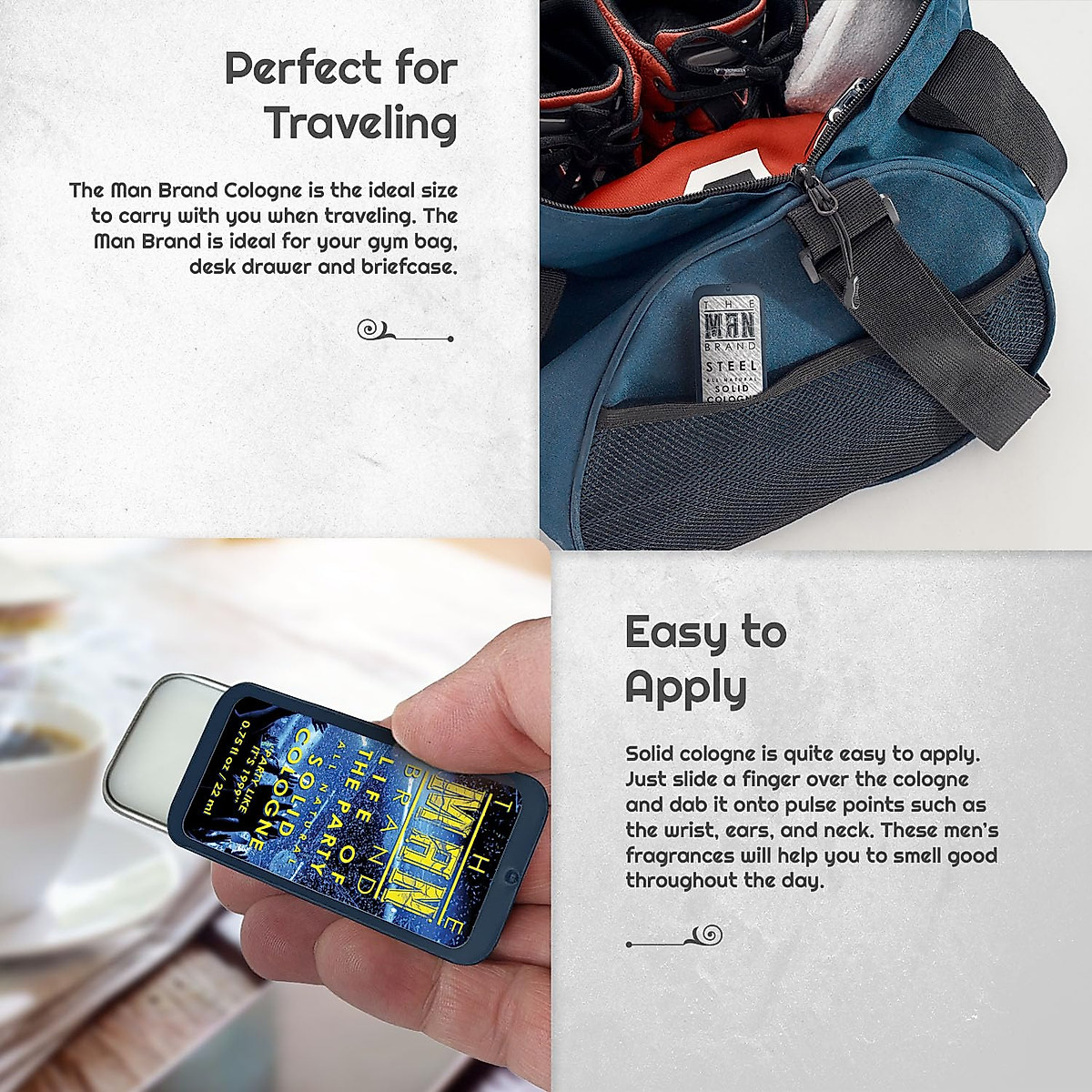 The Man Brand Solid Cologne Sample Set of 9 - Mens Sample Cologne Pack - Mens fragrance Sampler Set - Mens Travel Size Cologne Sampler Set (All or Nothing - 9 Pack - 0.75 oz each)