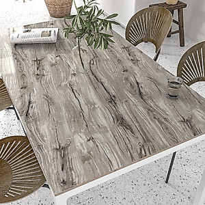 Wallercity 24''x118'' Grey Wood Contact Paper for Countertops Peel and Stick Wallpaper for Cabinets Wooden Countertops Contact Paper Vinyl Waterproof Kitchen Stick Paper for Shelf Liner Removable