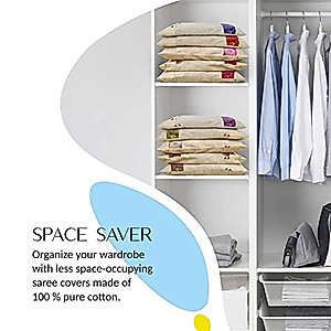 Vibrance Reusable Premium 100% Cotton Saree Covers, Eco-friendly and reusable cotton saree cover (16x14 inches) (24)