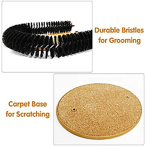 Cat Scratcher,Cat Arch Self Groomer for Indoor Cats,Cat Scratching Post,Pet Face Head Self Grooming Brush,Kitten Hair Massaging Rubbing Brush for Shedding with Bristle & Interactive Hanging Toy