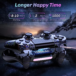 FaSonyke Wireless Controller for PS4/Pro/Slim Consoles, with Upgraded Analog Sticks/6-Axis Motion Sensor, Compatible with PC/Windows 7/8/10/11