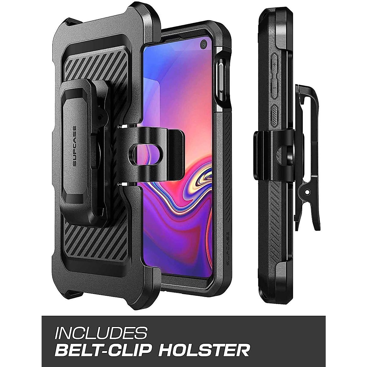 SUPCASE Unicorn Beetle Pro Series Designed for Samsung Galaxy S10e Case (2019 Release) Full-Body Dual Layer Rugged With Holster & Kickstand With Built-in Screen Protector (Black)