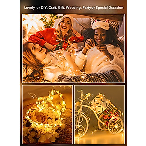 Minetom 12 Pack Fairy Lights Battery Operated -7ft 20 LED Silver Wire String Lights Waterproof Mini Firefly Lights for Bedroom, Wedding, Mason Jars, DIY, Crafts, Christmas Garlands, Party Decor