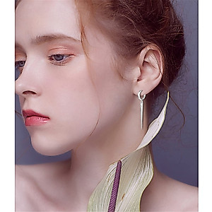 WUWEIJIAJIA Spike Dangle Drop Hoop Earrings for Women Men Sterling