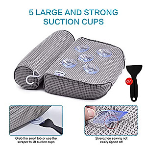 OMYSTYLE Bath Pillows for Tub, Bathtub Pillows with Soft 5D Air Mesh & 5 Large Suction Cups, Quick Dry Spa Bath Pillow for Neck, Head, Shoulder and Back Support - Soft, Non-Slip, Extra Thick | Gray