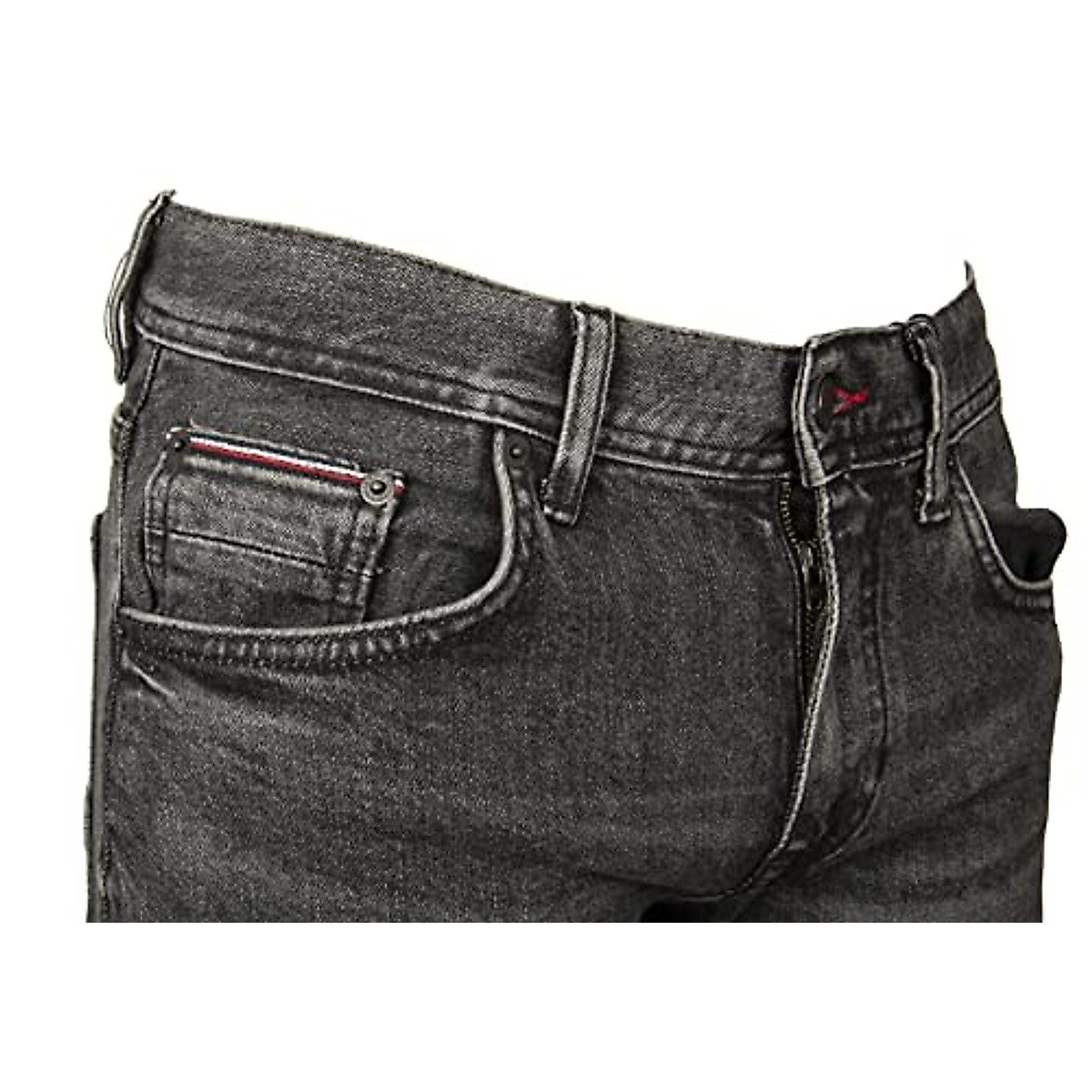 Tommy Hilfiger Men's Jeans Slim fit Stretch Trousers 5 Pockets Article XM0XM01688 Bleecker AG (as1, Waist_Inseam, Numeric_33, Numeric_32, Regular, Regular, 1B2 Agar Black, W 33 / L 32)