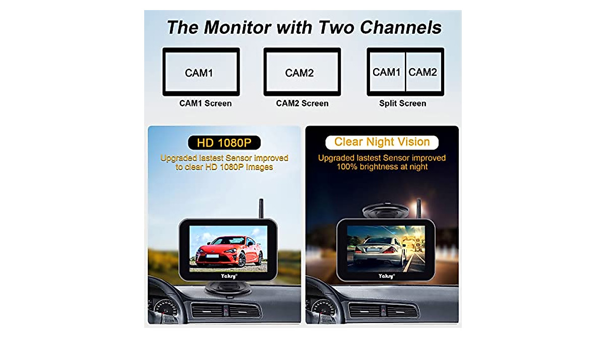 Yakry Wireless Backup Camera 1080P for RV Truck Car