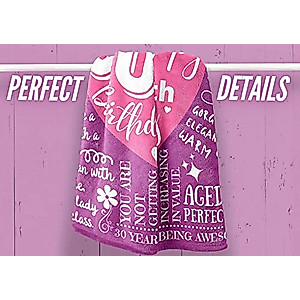 InnoBeta 30th Birthday Gifts for Her Flannel Throw Blanket for Women, Female, Wife, Girlfriends, Ideal for Teacher, Cowoker (50"x 65") - Heart