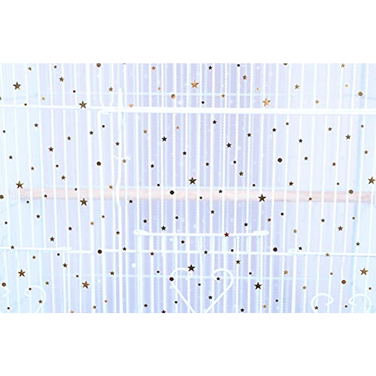 Bai You Mei Birdcage Cover Bird Cage Mesh Net Cover Adjustable Seed Feather Catcher Nylon Mesh Parrot Cage Skirt Round Square Cages- White