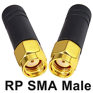 FPV Small WiFi Antenna 2.4GHz Bluetooth Mini WiFi Antenna Wireless Omni Thumb Antenna mmdvm Network Router RP SMA Male TX RX Mini RHCP Racing Drone Antenna for Multicopter Back Up Camera Pack of 2