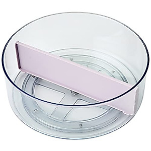 Rosanna Pansino x iDesign Recycled Plastic Divided Lazy Susan Turntable with Lid, Clear Bin/Lavender Sprinkles Divider, 10” D x 3.69” H