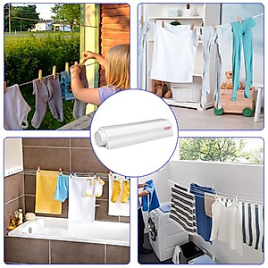 Retractable Outdoor Clothesline Indoor Wall Mounted Flexible Clothes Dryer Plastic Telescopic Rope Hanger Space Saving for Hanging Drying Rack Wet Dry Laundry Bathroom Hotel Travel Camping(4 Ropes)