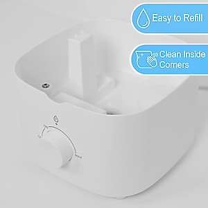 Rilextec Humidifiers for Bedroom Large Room, 4.5L Cool Mist Humidifiers Quiet for 37H, 360° Rotation Nozzle, Top Fill Room Humidifiers for Babies Nursery, Office, Indoor Plants