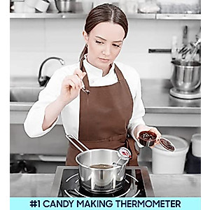 Candy Deep Fry Thermometer with Pot Clip - Candy Thermometer Very Accurate & Fast Read Food Thermometer | Mechanical Meat Thermometer for Grilling | Candle Making Thermometer | Baking Thermometer