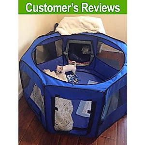 Portable Pet Playpen 45 * 45 * 22" Premium Large Size Puppy Kennel - Best for Small and Medium Size Dogs and Cats - Simple Folding Design for Easy Storage