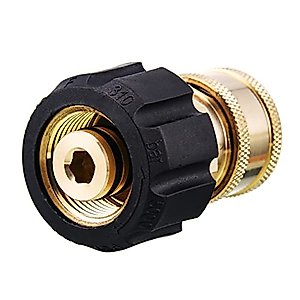 FIXFANS Pressure Washer Quick Connect Adapter, 3/8 Inch Socket to M22 14mm Metric Fitting for Pressure Washer Gun and Hose, 5000PSI