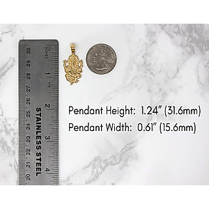 CaliRoseJewelry 10k Hindu Lord Ganesh Ganesha Elephant Hindu God of Fortune Charm Pendant in Yellow Gold