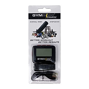 Gymboss Charge Interval Timer and Stopwatch & Watchstrap - Bundle (Black/Red)