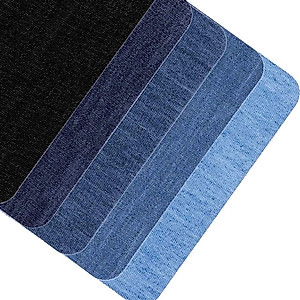 Patches for Jeans, Selizo 20 Pcs Iron on Patches Denim Jean Patches for Clothing Repair, Inside Jeans, 5 Colors (4.9" X 3.7")