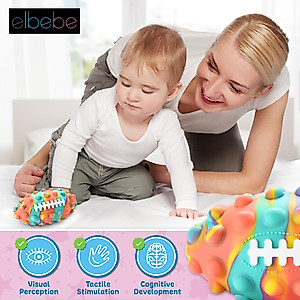 elbebe Silicone Football Fidget Toy- Pop Fidget Toy- BPA-free Popits for Kids, Multicolored Popper Toy, Squeeze Fidget Poppers / Fidget Ball, Bubble Pop Stress Relief Toy, Pop Toy (Ombre Color)