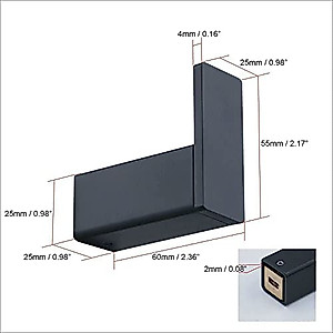 Beelee Black Towel Hooks for Bathroom 4-Pack Wall Hooks Robe Hooks，SUS 304 Stainless Steel Clothes Hooks for Bathroom,Living Room and Kitchen，BA8506B-4P